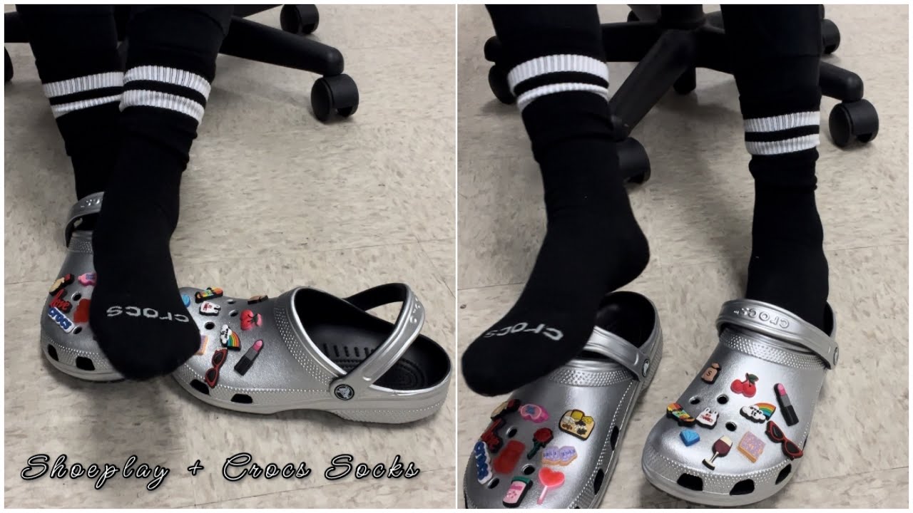 Shoeplay Metallic Crocs + Crocs Socks #funshoeplay #shoeplay #sockplay ...