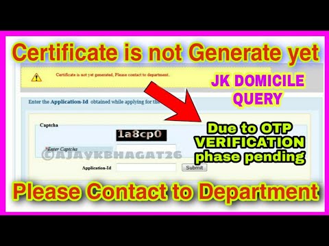 Certificate not Generated yet, Please Contact to Department | JK ...