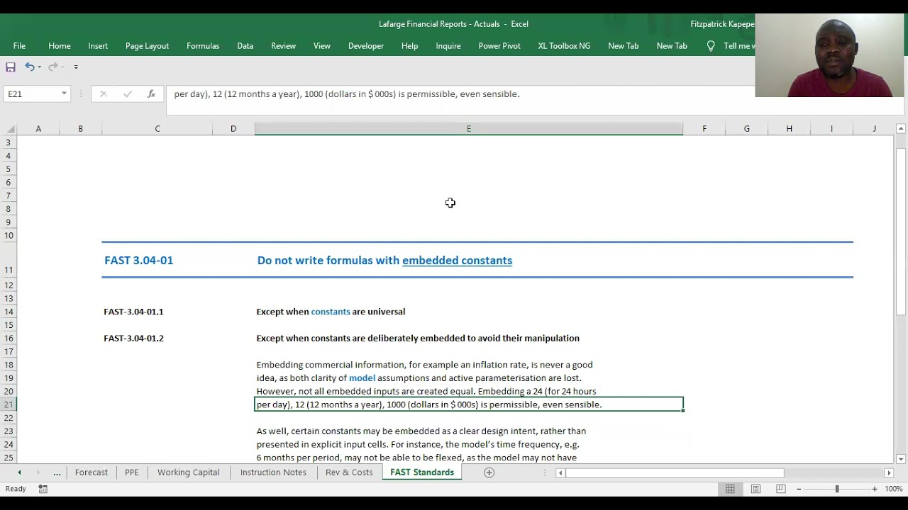 Financial Modeling| FAST Standard| FAST 3.040| Formula Clarity| 01--02 ...
