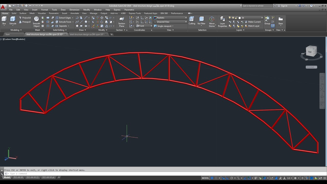 steel Structure design Dome SPAN 10 3D HD - YouTube