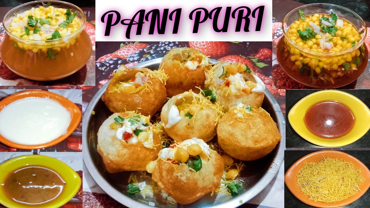 Pani Pur Recipe|खट्टी मिठी पानी और आलू मटर मसाले के साथ घर पर बनाए ...