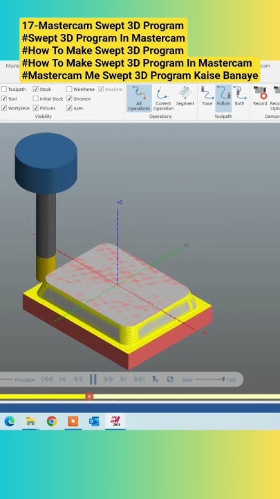 #Mastercam Swept 3D Program#Swept 3D Program In Mastercam#How To Make Swept 3D Program In ...