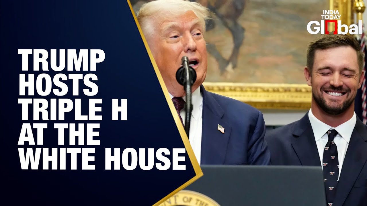LIVE: Trump Hosts Top Athletes at White House | Triple H, DeChambeau ...
