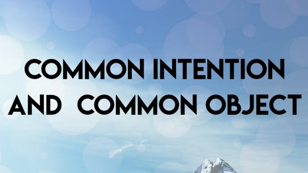 Common Intention and common object - YouTube