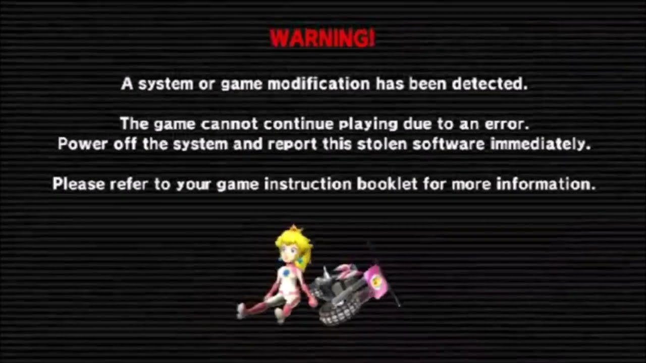 Mario Kart Wii Anti Piracy Screen Error Code 0xFF NTSC U REUPLOAD