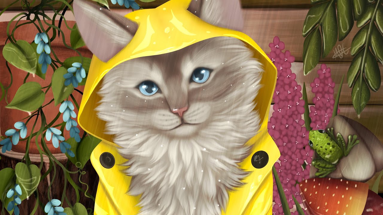 Rainy Day - Procreate Speed paint Cat - YouTube