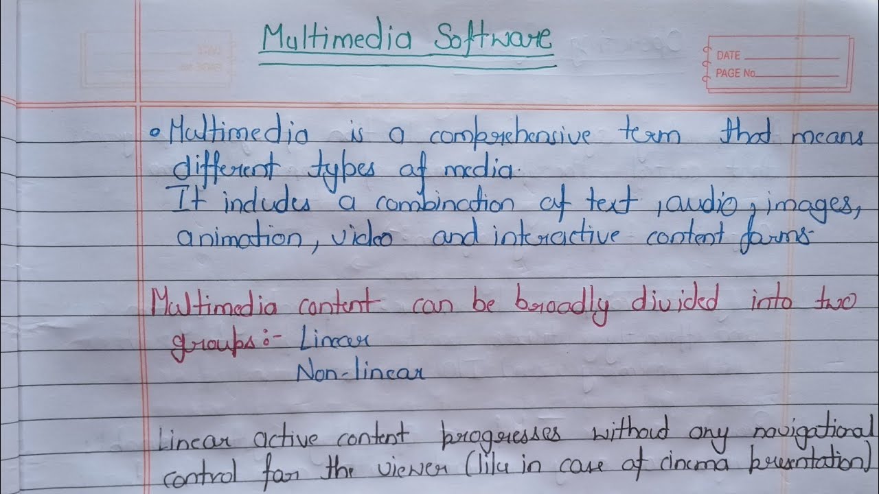 Multimedia Software||Linear and Non Linear||Uses of Multimedia - YouTube