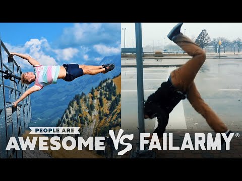 Ski Jumps, Footballing, Partner Handstands & More | People Are Awesome VS. FailArmy!