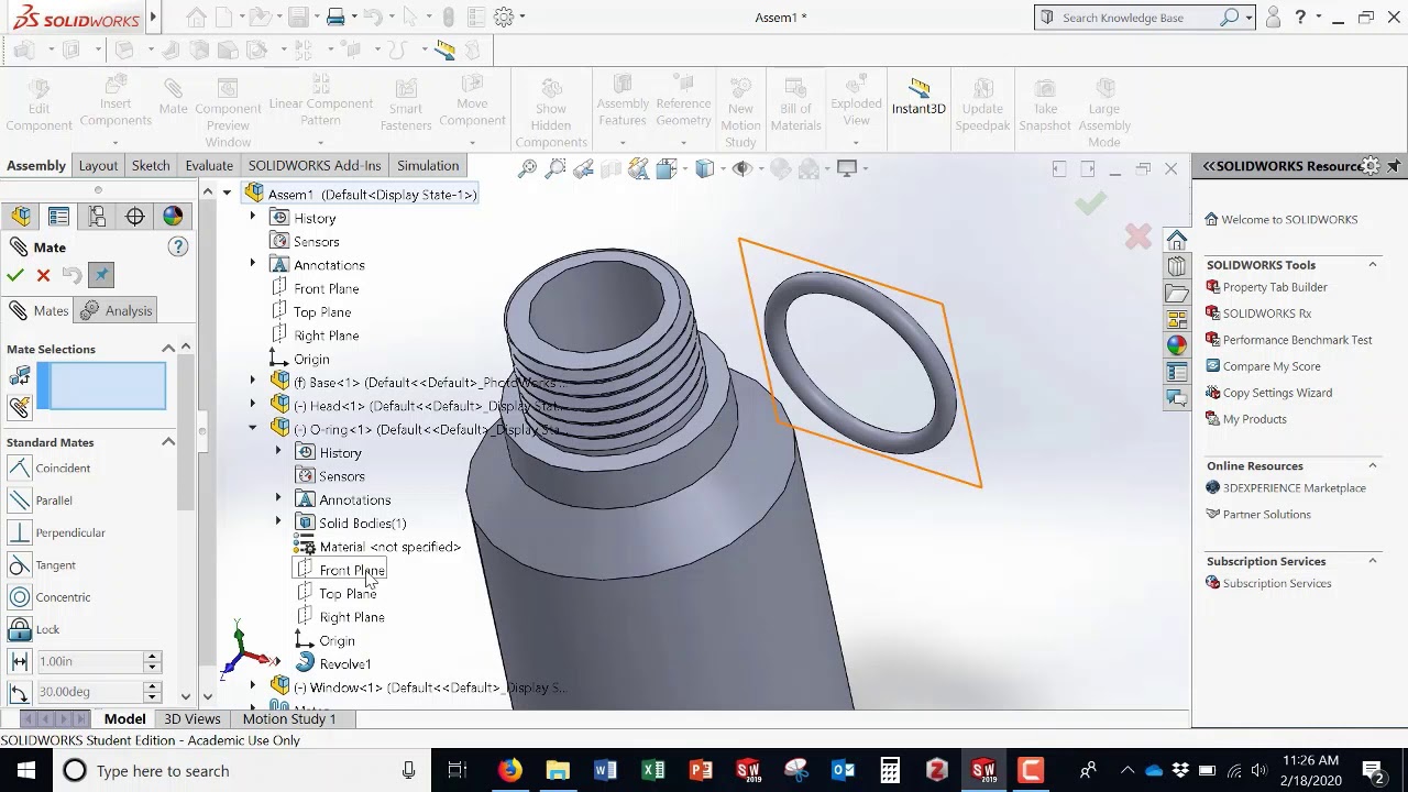 Flashlight Assembly in Solidworks - ME 2030 - YouTube