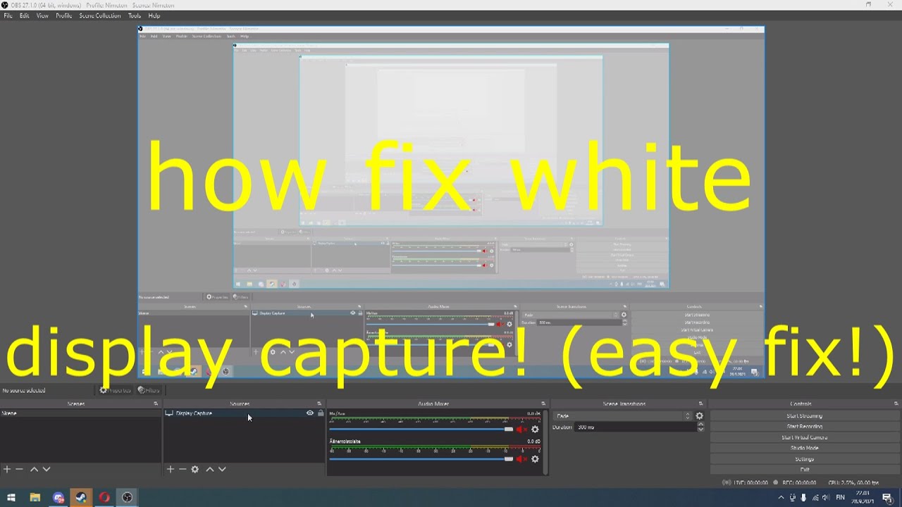 how to fix white display capture problem on obs! - YouTube