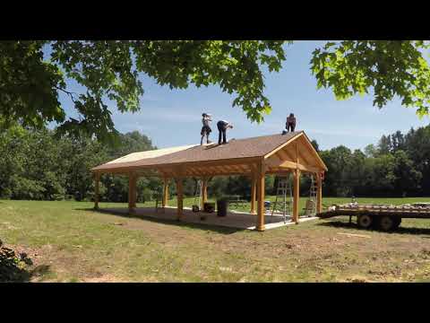 Time lapse: North Stonington wood pavilion raised in five hours