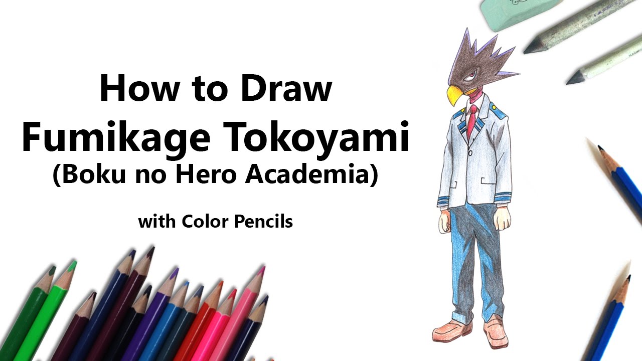 How to Draw Fumikage Tokoyami from Boku no Hero Academia with Color ...