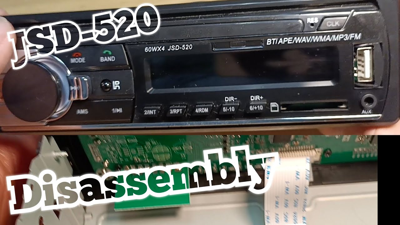 Autoradio JSD-520 1DIN ISO - disassembly - YouTube