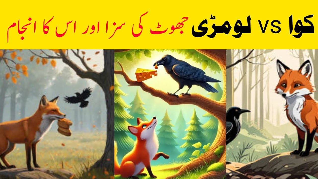 Crow and fox story in Urdu/ Urdu Story/ کوا اور لومڑی - YouTube