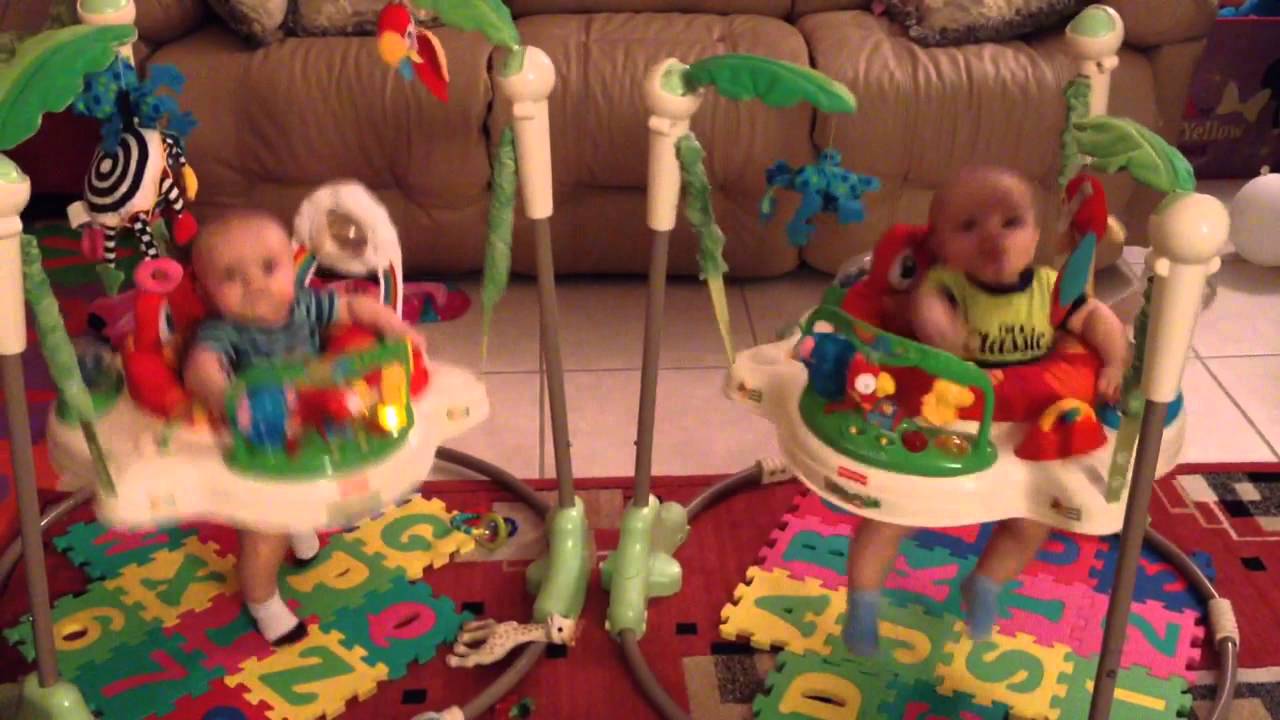 Our 5 month old baby boys doing what they love most - bouncing as high ...