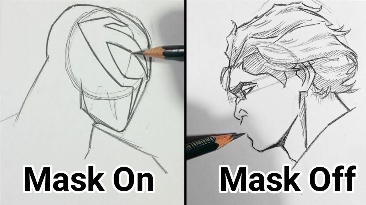 Drawing Spider-Man 2099 Miguel O'Hara Mask on & Mask Off - Step by Step ...