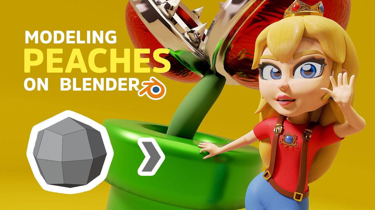 Modeling Princess Peaches👱‍♀️👑 from Super Mario Bros ⛳🍄 in Blender ...