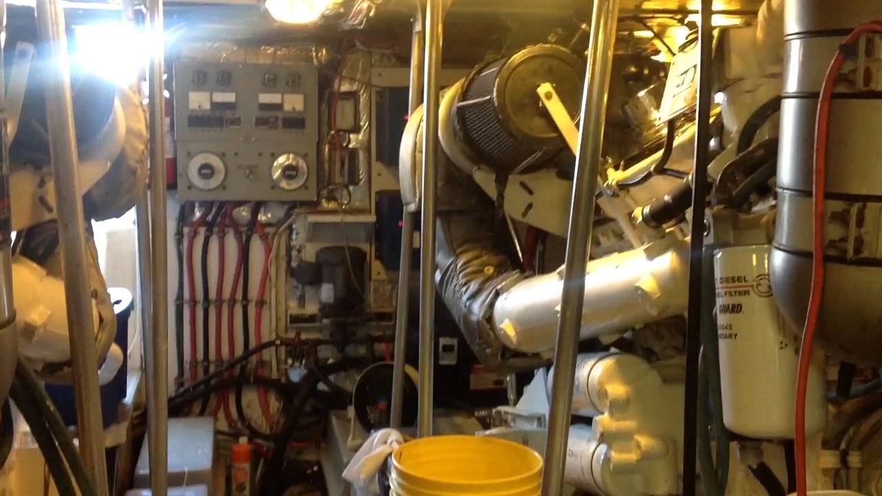 54 Bertram Convertible 87 Engine Room 2 - YouTube