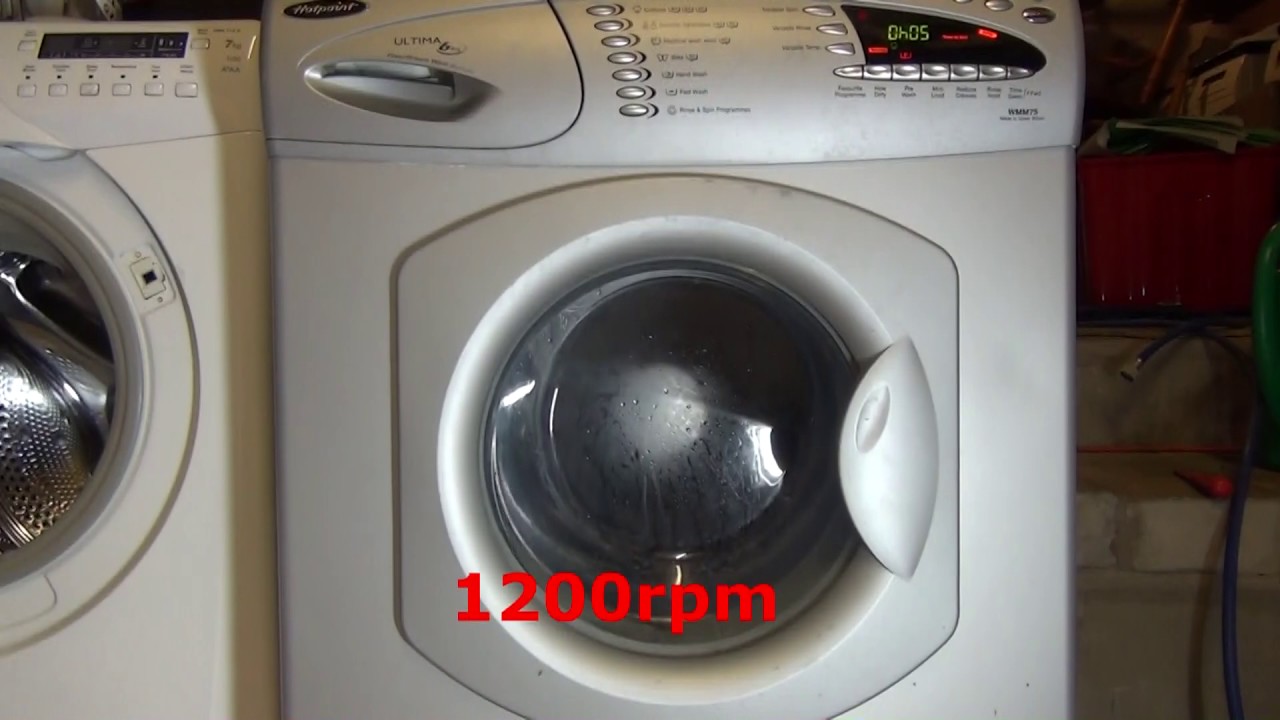 Hotpoint Ultima WMM75 : Cotton : Final spin 1600rpm (Pt 16/16) - YouTube