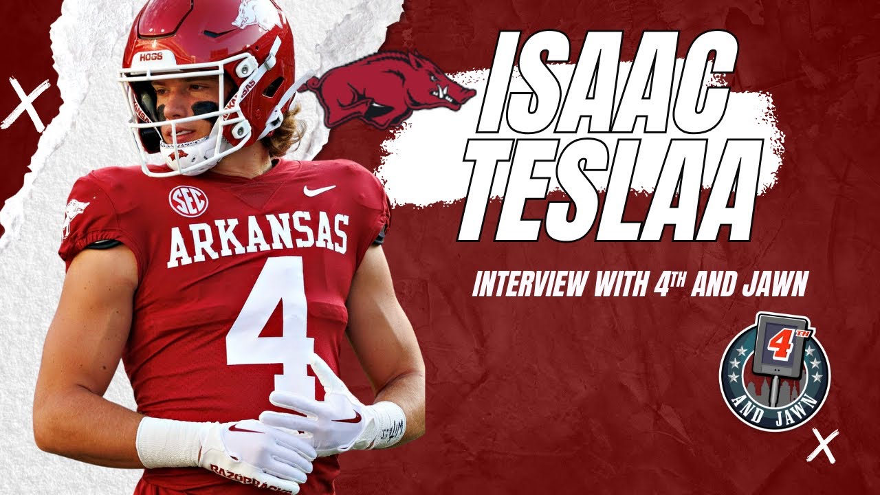 Interview with Arkansas WR Isaac Teslaa - YouTube