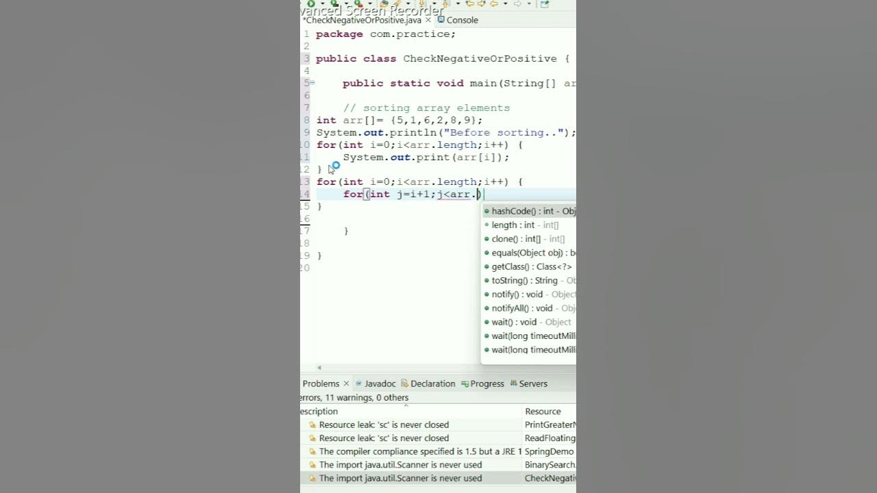 Shortvideo Javaprogramming Javaclass Coding Sorting Programmingtutorial Youtube