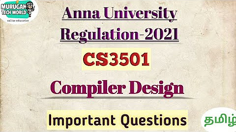 CS3501-compiler design important questions with answer - YouTube