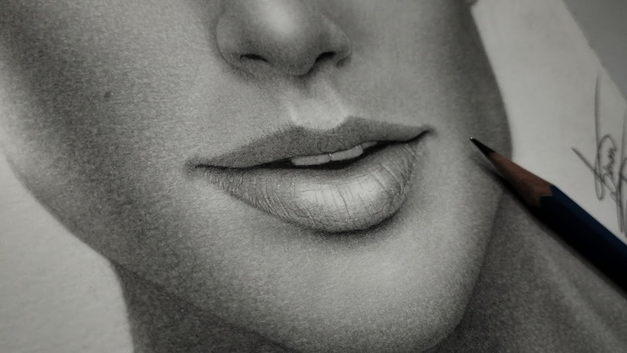 Desenhando boca realista - Speed art - YouTube