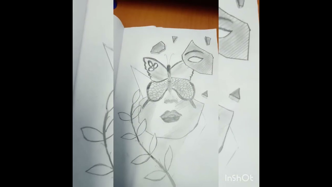 broken face mask #drawing - YouTube