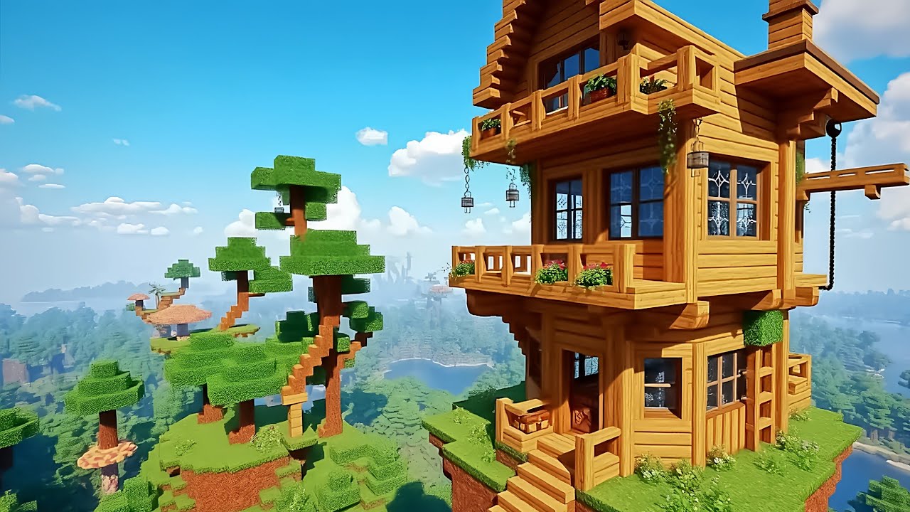 "Beautiful Floating Island House Build in Minecraft" - YouTube