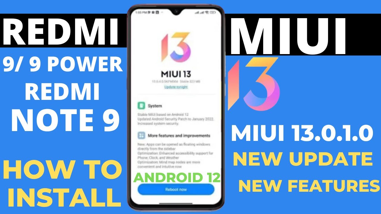 🔴 MIUI 13/Android 12 New Update 😀|Redmi 9/9 POWER, Redmi Note 9|Install ...