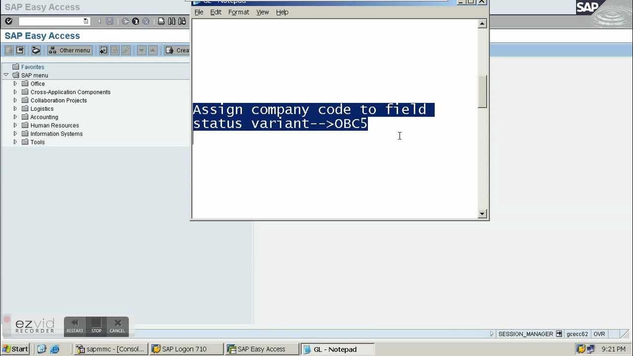SAP FI- Assign Company Code to Field Status Variant - YouTube