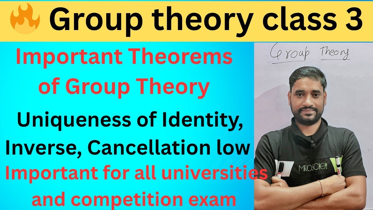 Group Theory class 3| Important Theorems: Uniqueness of Identity ...