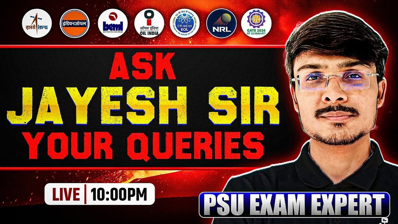 "Ask PSU Exam Expert Jayesh Sir LIVE | Clear Your Queries on Zoom at ...