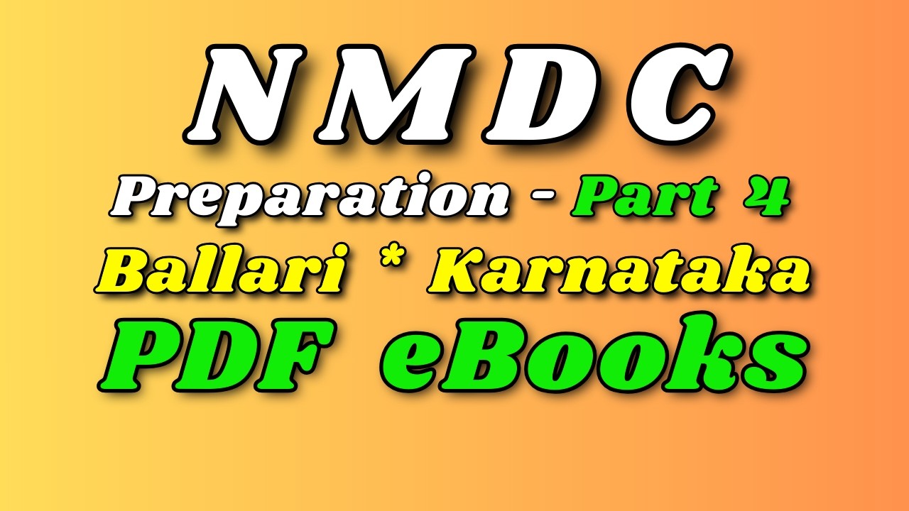 NMDC GK GS Preparation Part 4 | Bellary Local Gk |NMDC Recruitment 2022 ...