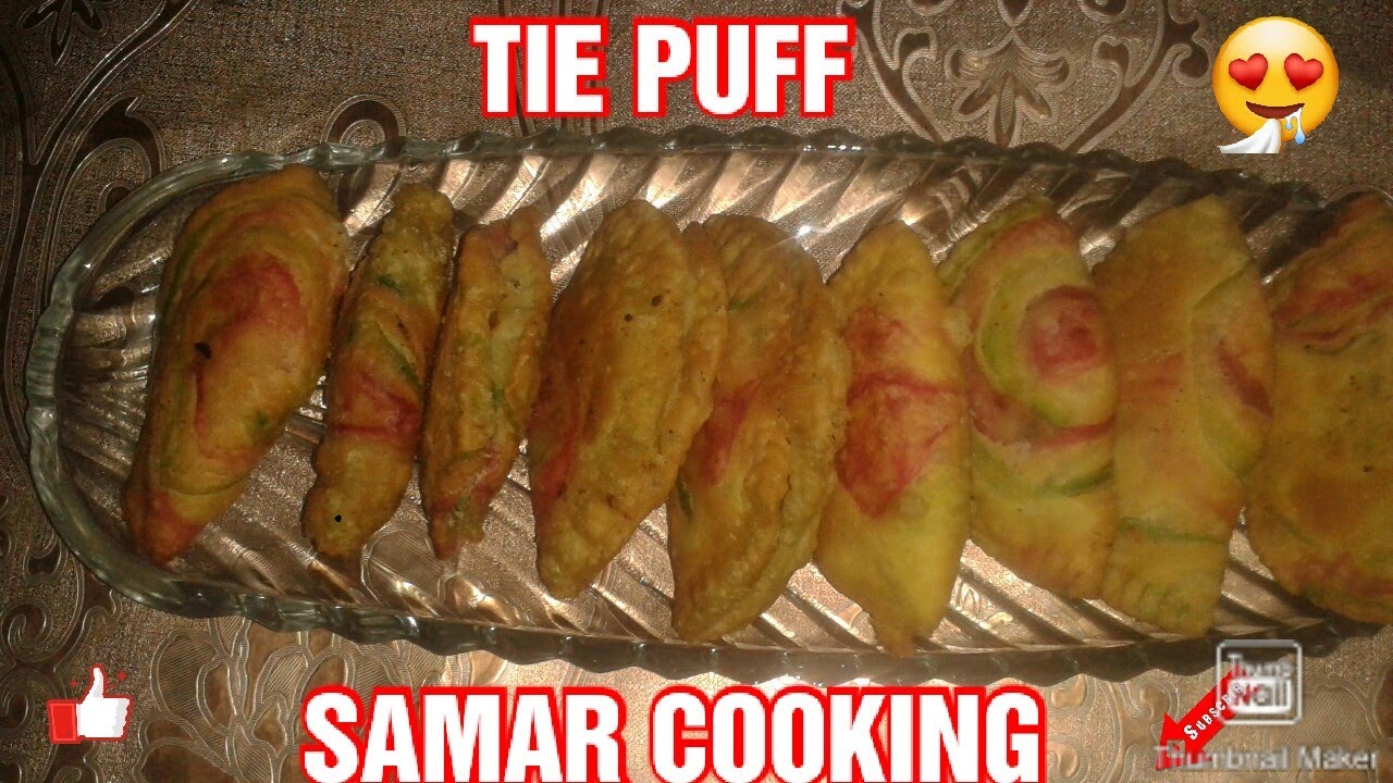 SWEET AND COLORFUL TIE PUFF BY (SAMAR COOKING) How to cook fried puffs ...