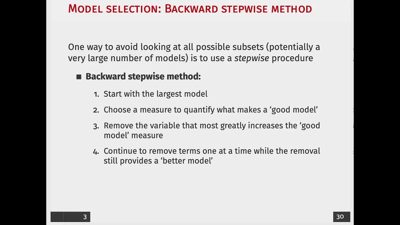 Week 7, Lecture 13, Part 2: Model Selection Processes - YouTube