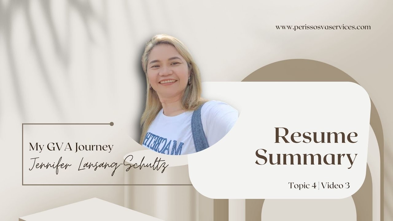 Resume Summary || Writing Tips and Guide - YouTube