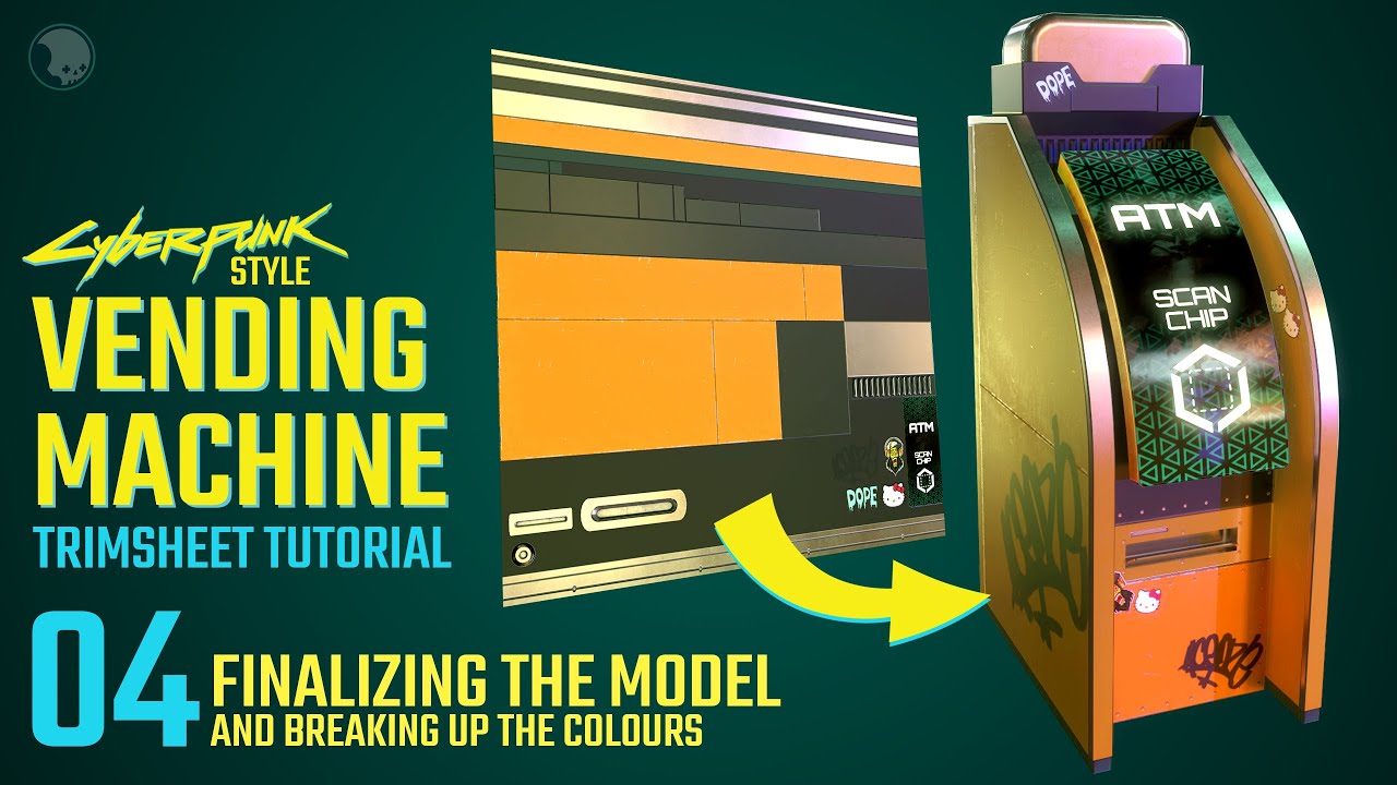 TRIMSHEETS -04- Cyberpunk Vending Machine - Full Course -- [Maya ...
