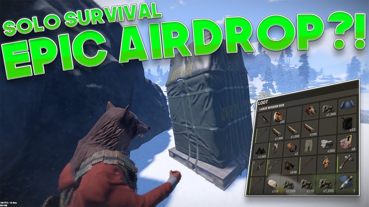 SNATCHING AN AIRDROP?! | Rust SOLO SURVIVAL - YouTube