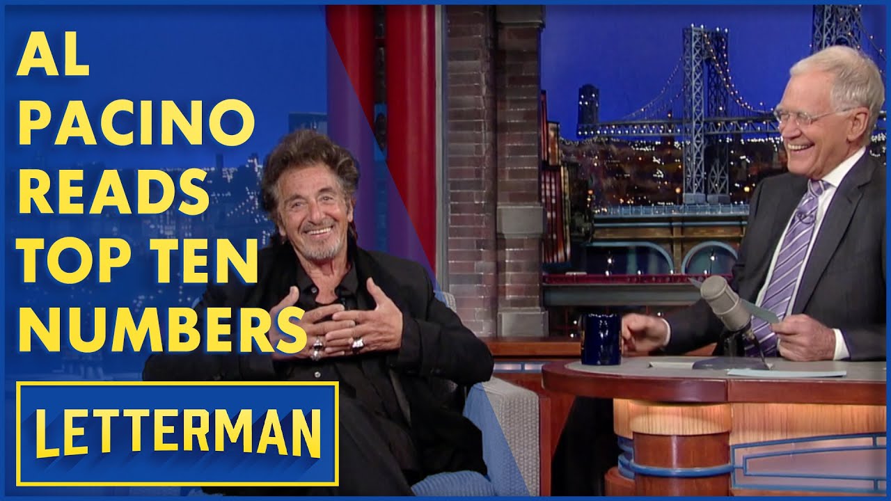 Al Pacino Reads The Top Ten Numbers | Letterman - YouTube