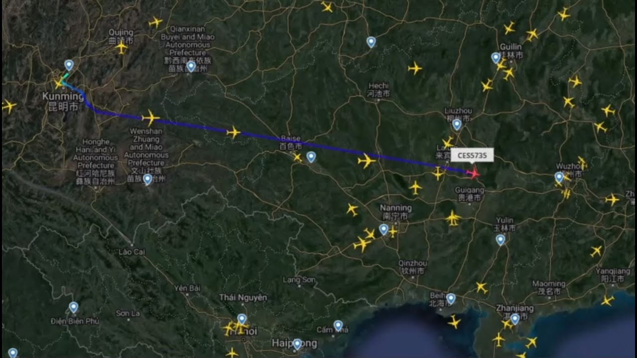 China Eastern Airlines MU5735 CES-5735 Flight Path Before Crashing ...