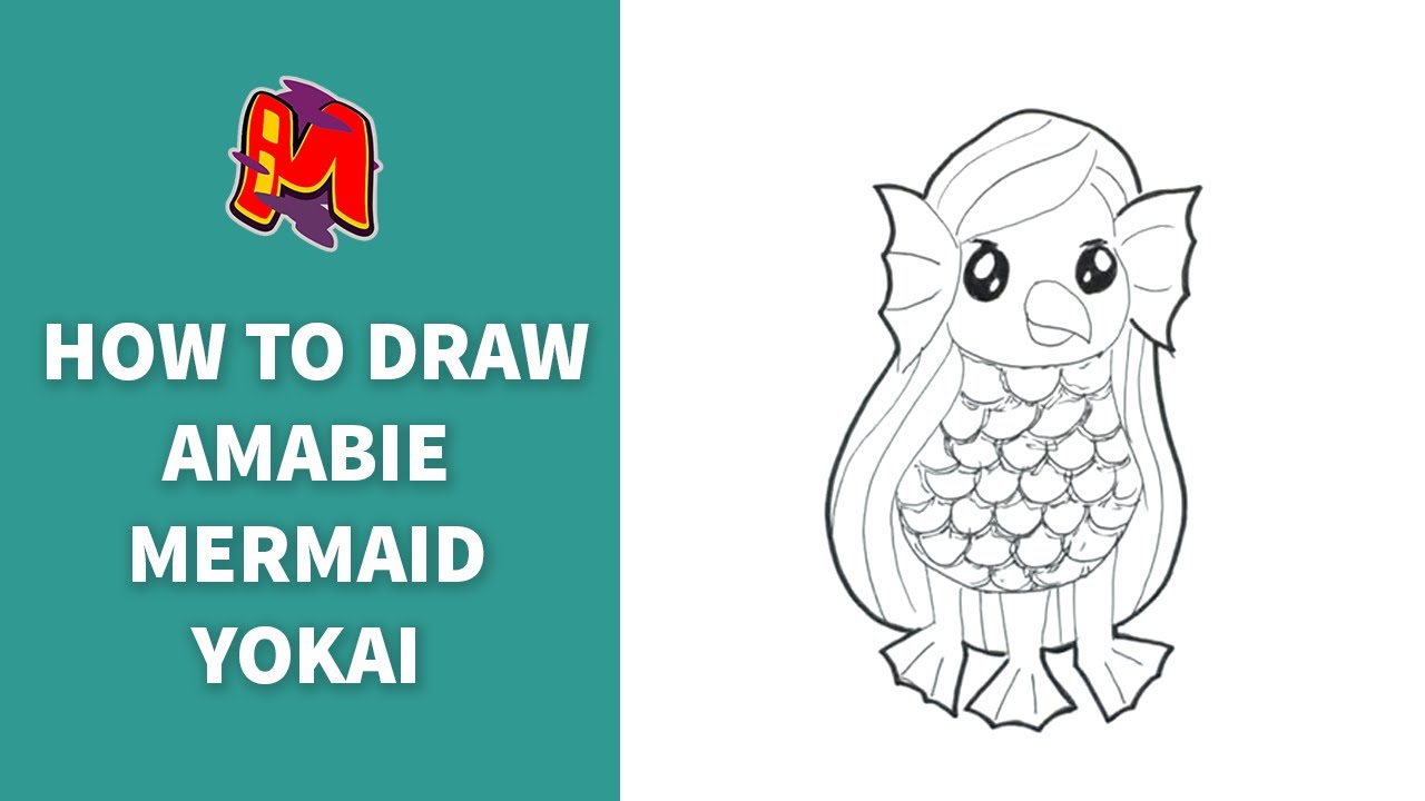 How to Draw Amabie Mermaid Yokai Easy - YouTube