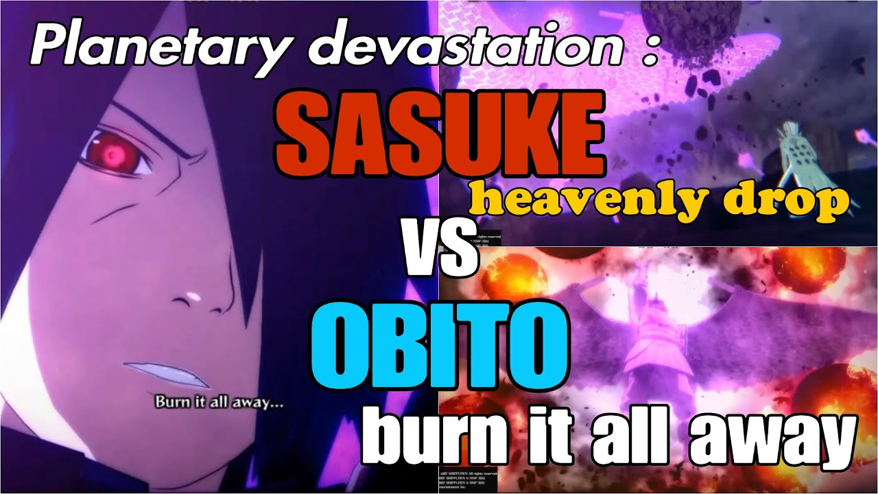 SASUKE vs OBITO planetary devastation : heavenly drop #naruto #fyp # ...