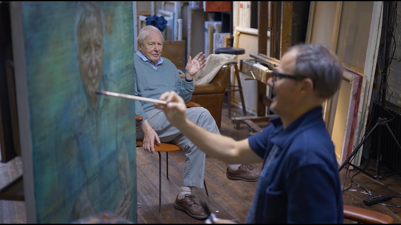 Jonathan Yeo paints Sir David Attenborough - YouTube
