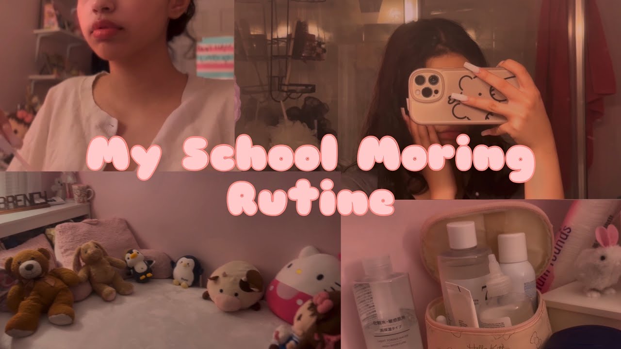 GRWM/ school morning routine🎀 (FIRST VIDEO) - YouTube