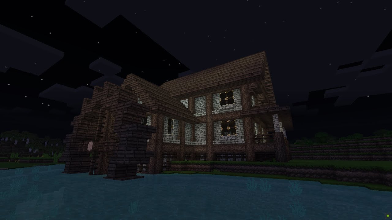 Minecraft Build - Medieval River House with a Water Wheel [Medium ...
