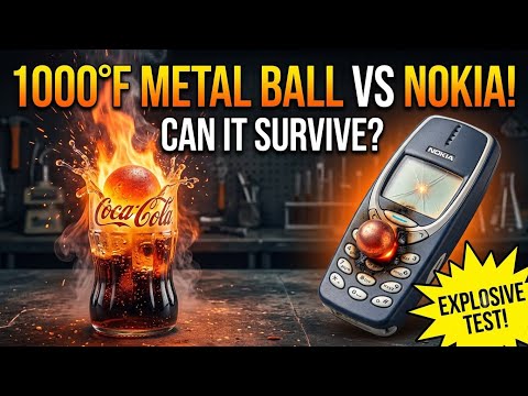 1000°F Red Hot Metal Ball vs Nokia Phone! (Will It Actually Break?)
