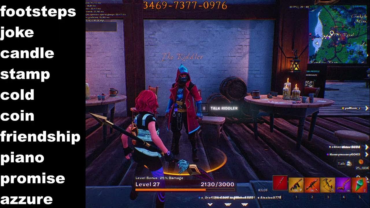 Fortnite Answers on "The Riddler" 3469-7377-0976 The Kraken Bossfight - YouTube