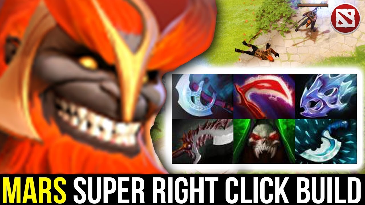 MARS Carry Right Click Item Build - Dota 2 7.21c - YouTube