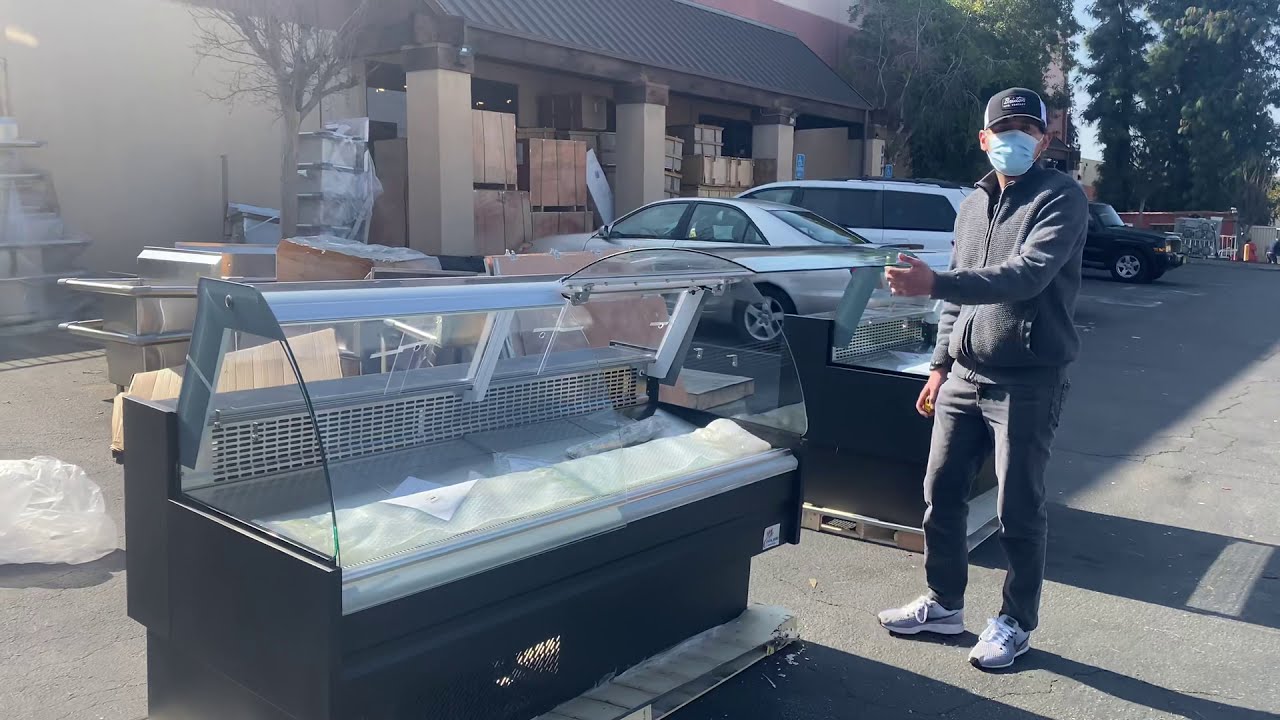 72 inches Deli Case Glass Refrigerated Display Red Meat Butcher ...